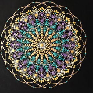 Dot Art Mandala Wall Art Canvas 12 X 12 - Etsy