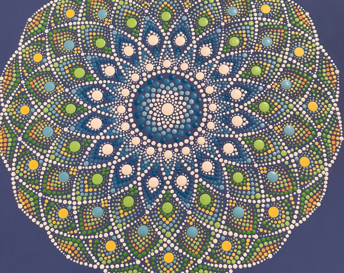 Dot Art Mandala 12x12 Canvas - Etsy