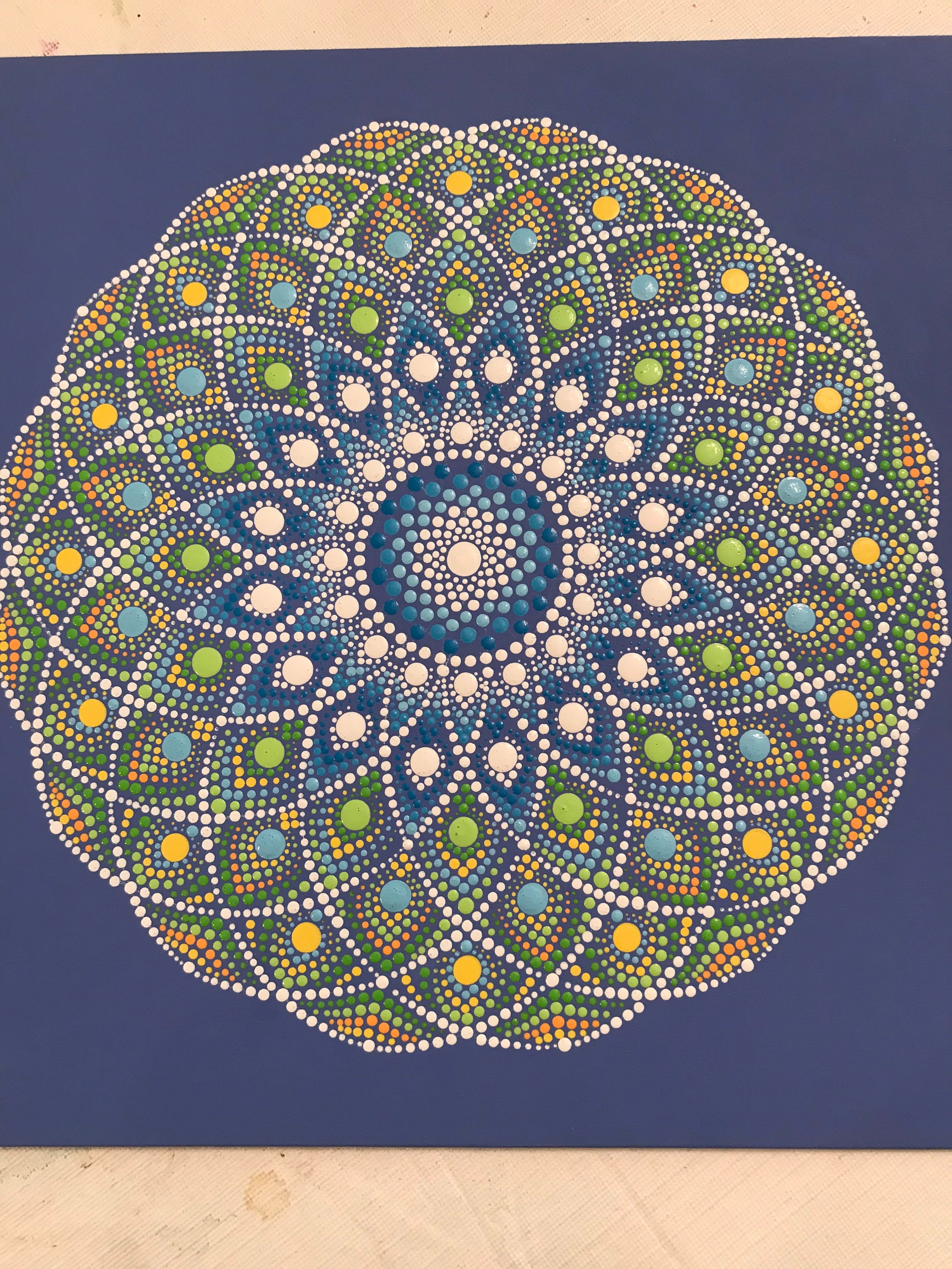 Dot Art Mandala 12x12 Canvas - Etsy