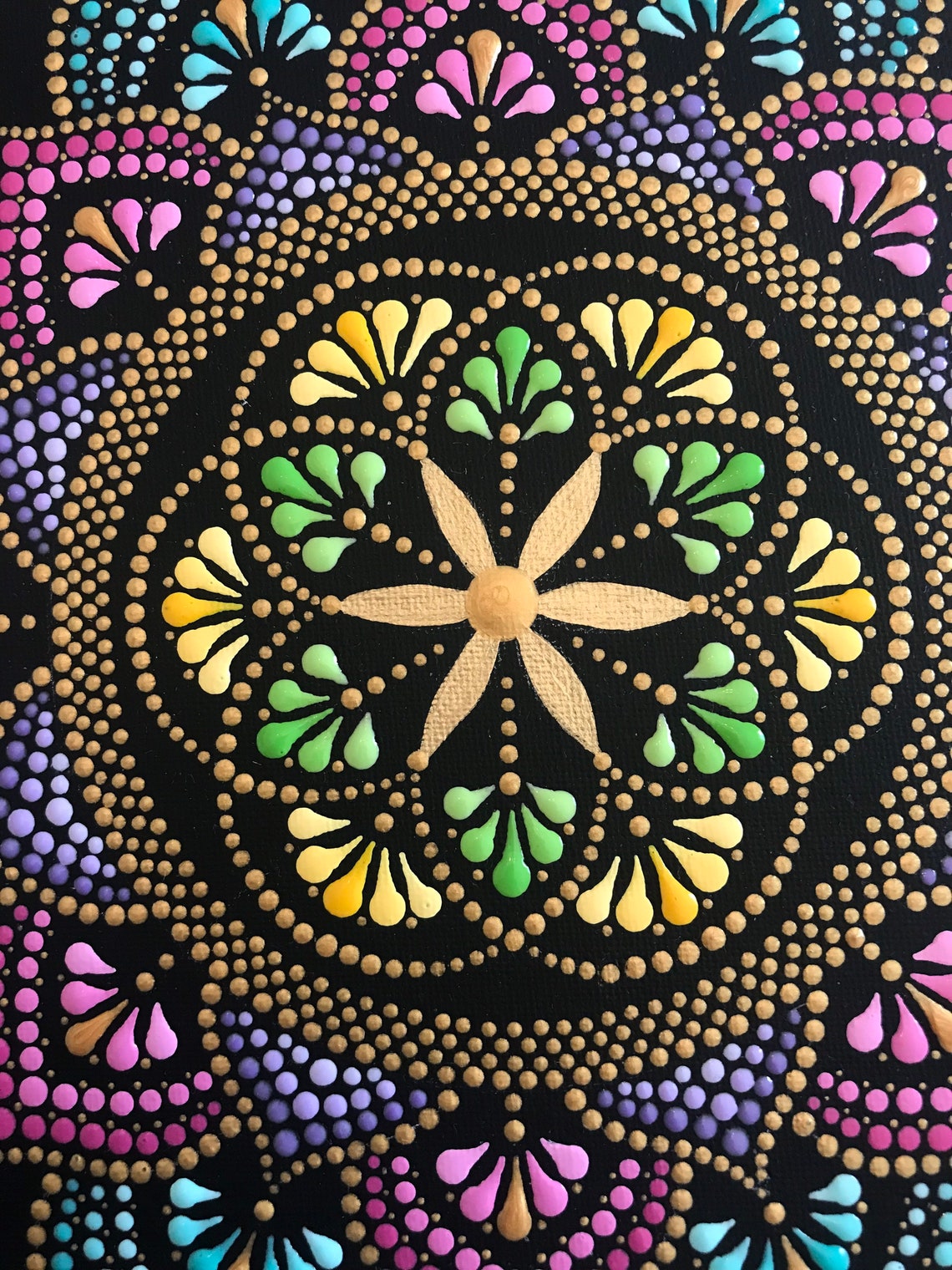 Mandala Dot Art Canvas Painting. - Etsy