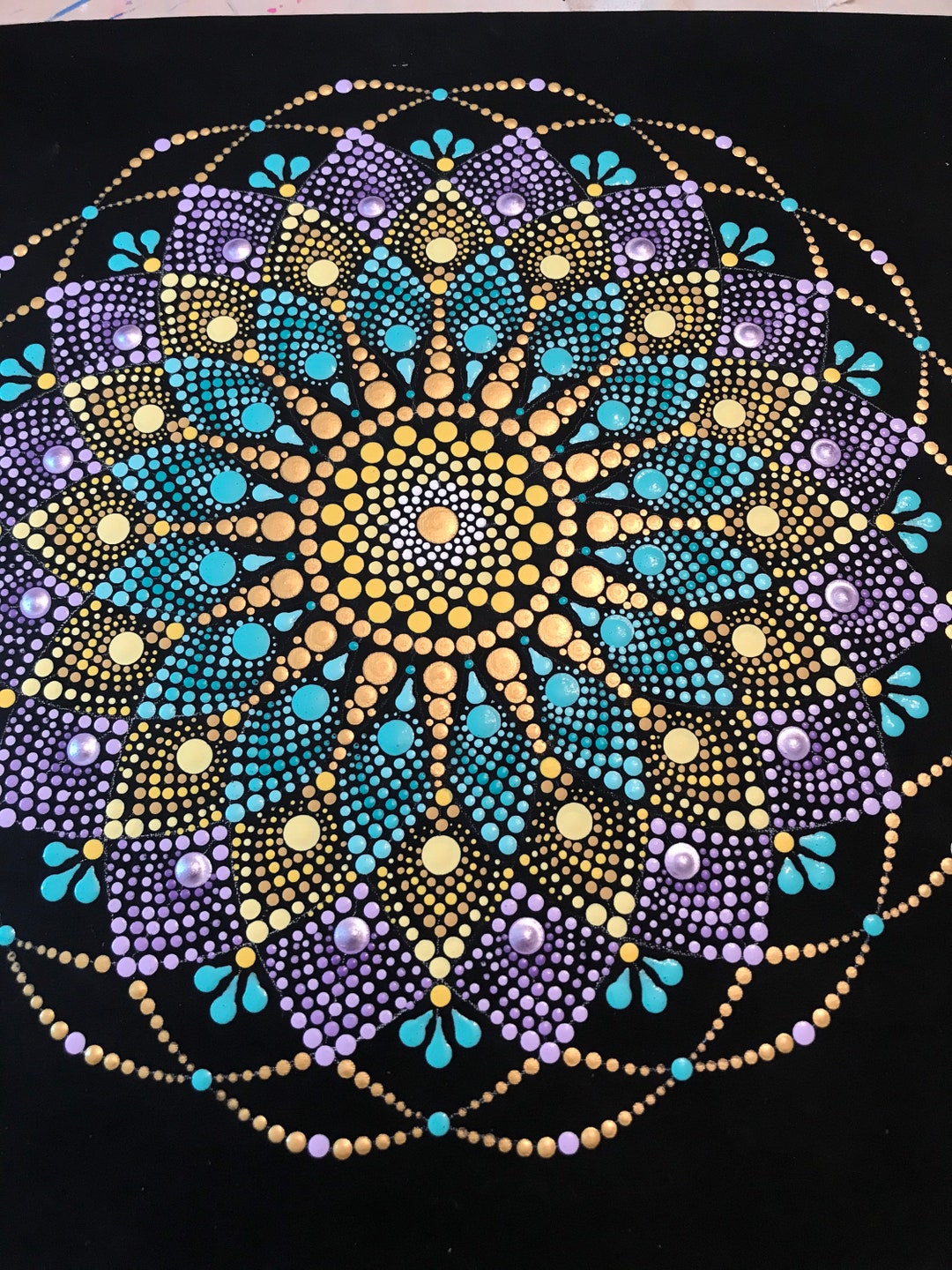 12 X 12 Dot Art Mandala Canvas Painting - Etsy