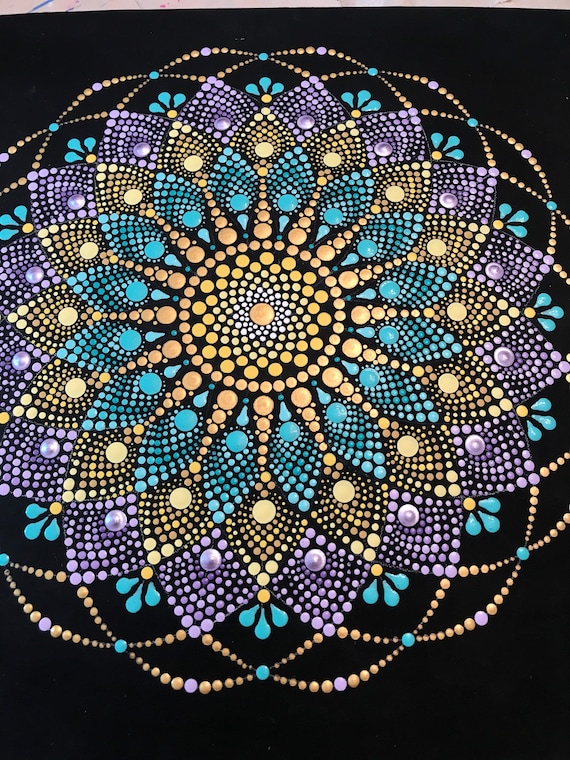 12 X 12 Dot Art Mandala Canvas Painting - Etsy