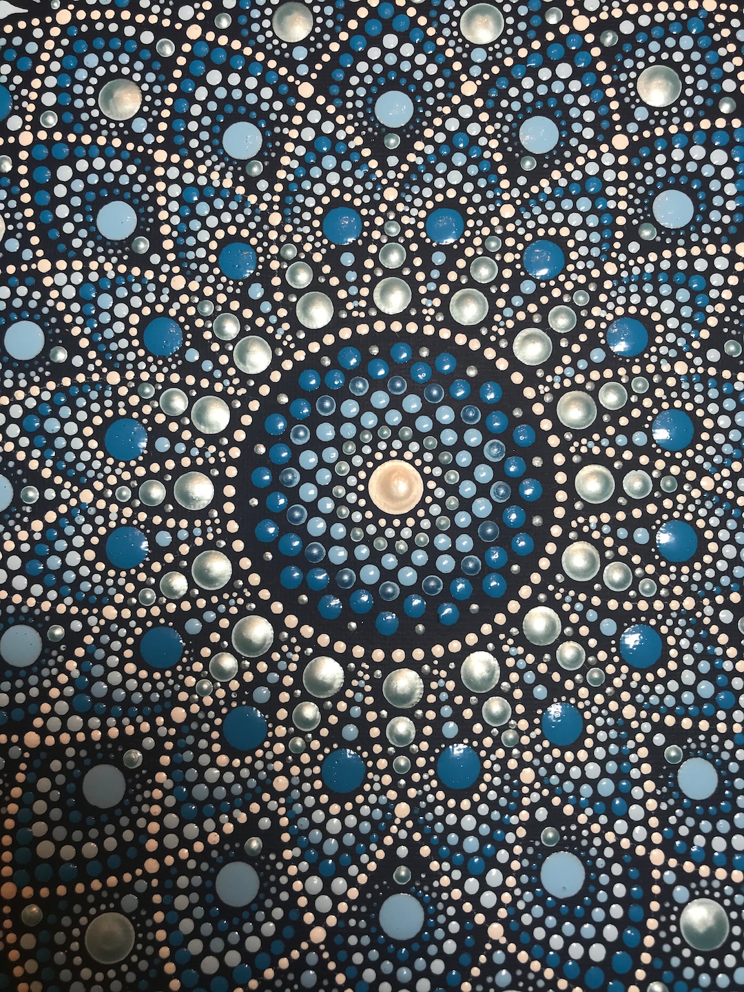 Blue Lagoon Dot Art Mandala. - Etsy