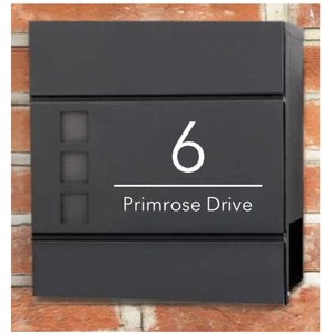 Contemporary Postbox, Personalised Post Box, Lockable Post Box, Grey ...