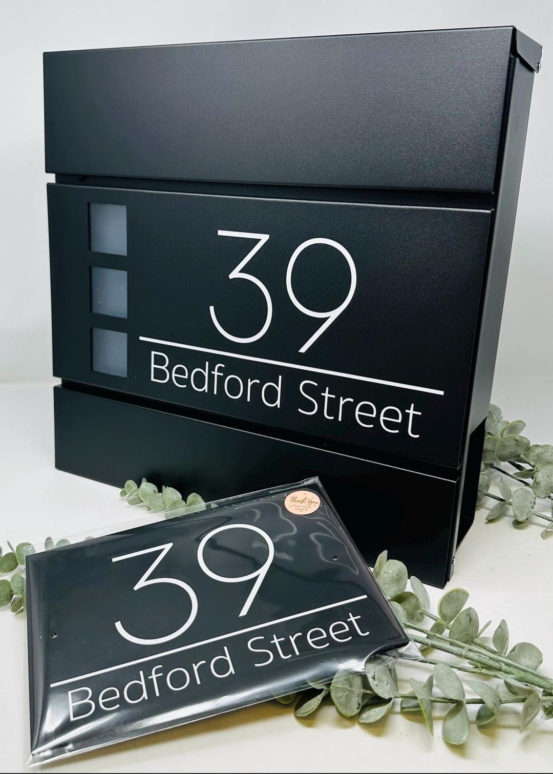 Contemporary Postbox, Personalised Post Box, Lockable Post Box, Grey ...