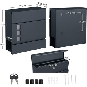 Contemporary Postbox, Personalised Post Box, Lockable Post Box, Grey ...