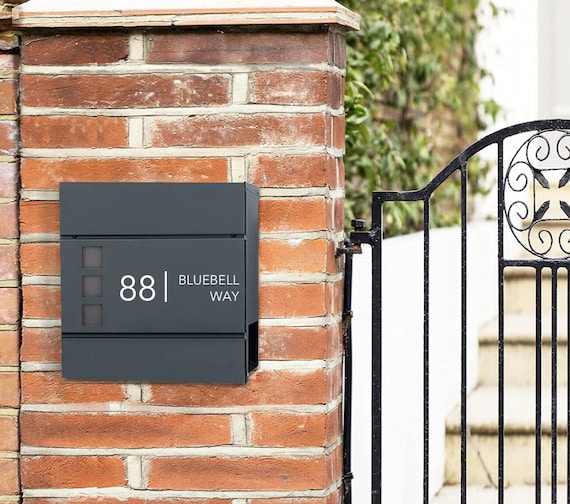 Contemporary Postbox Personalised Post Box Grey Post Box - Etsy UK