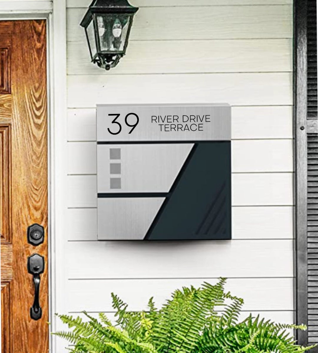 Contemporary Postbox, Personalised Post Box, Lockable Post Box, Grey ...
