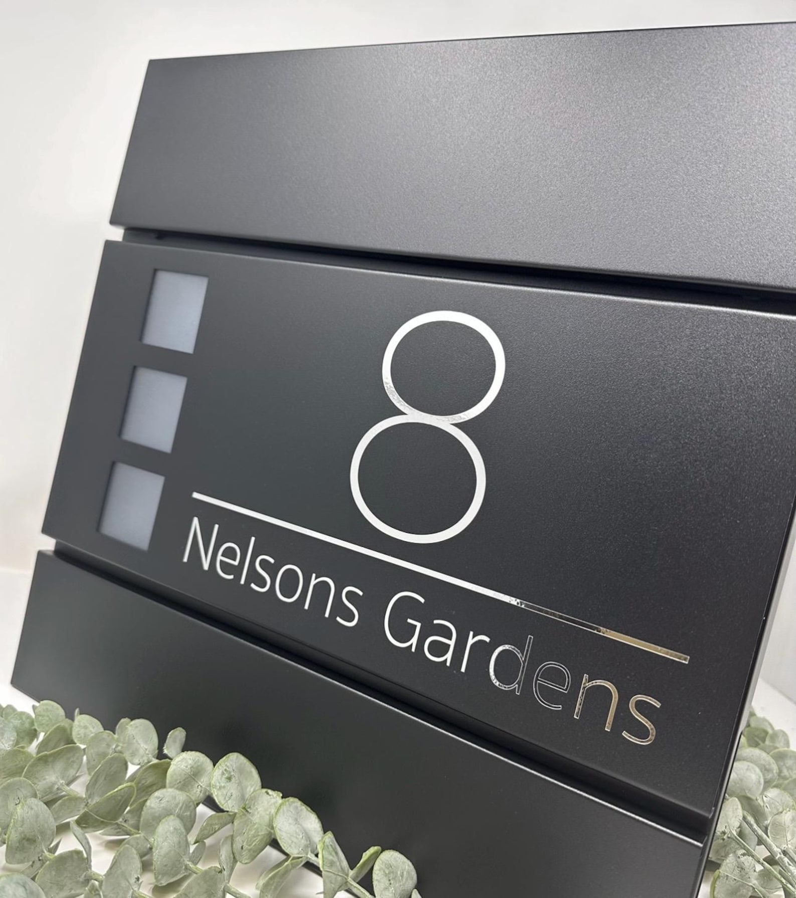 Contemporary Postbox, Personalised Post Box, Lockable Post Box, Grey ...