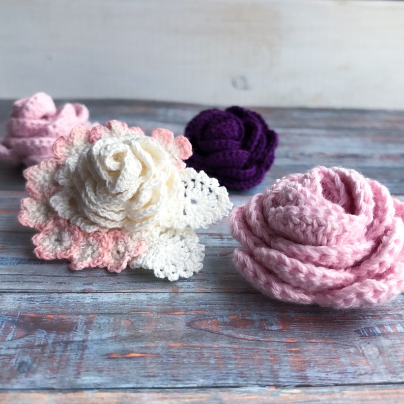 Rose Flower Crochet PATTERN PDF Crochet Pattern Rose Flower | Etsy
