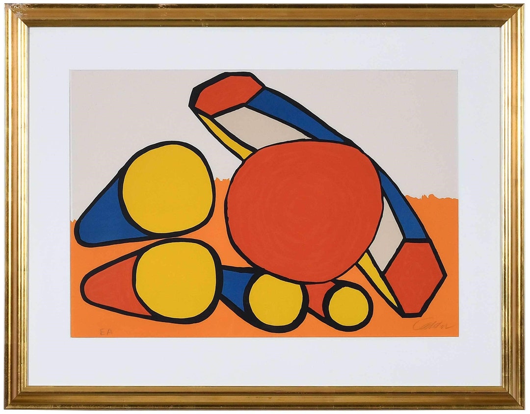 Important Rare Original SIGNED ARTIST PROOF Alexander Calder Colored ...