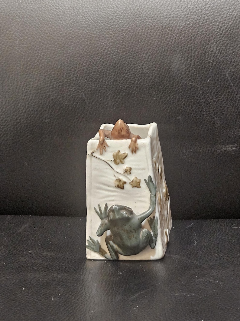 Lovely Rare Beautiful Rare Original Estate Italian Porcelain Frog Vase ...