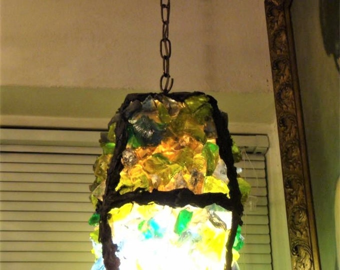 Giant Tall Rectangle MULTI Color Chunk Lamp Candy Lamp Tiki Lamp Mid ...