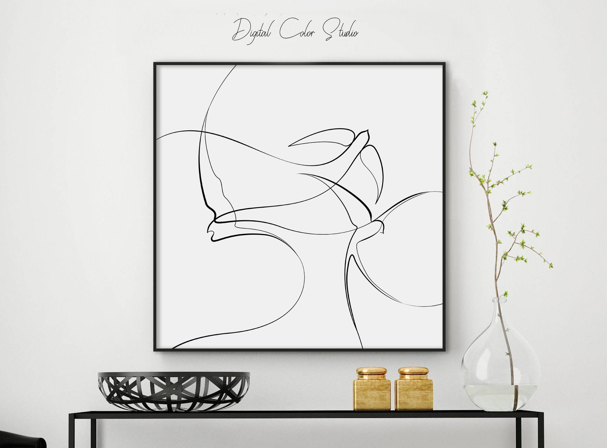 Swallow Line Drawing, Minimalist Drawing Printable Wall Art, One Line ...