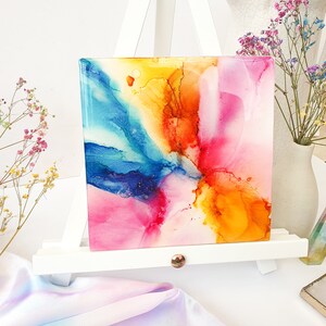 Original Resin Alcohol Ink Painting / Contraluz Opal I / 6x6" / Modern ...