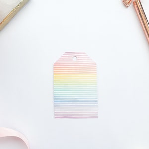 Luxury Rainbow Stripe Gift Tags / Set of 5 / Alcohol Ink Artwork ...