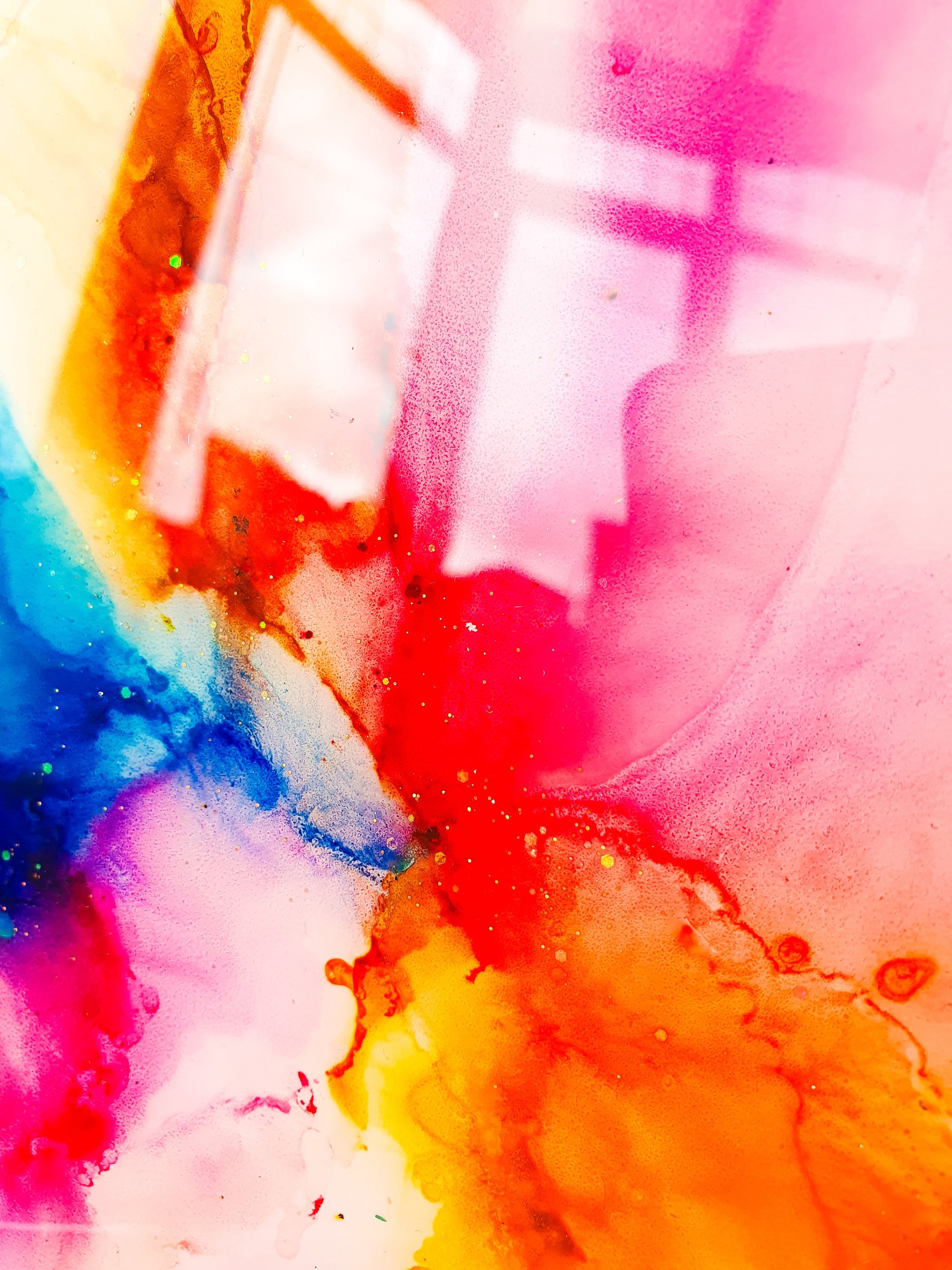 Original Resin Alcohol Ink Painting / Contraluz Opal I / - Etsy