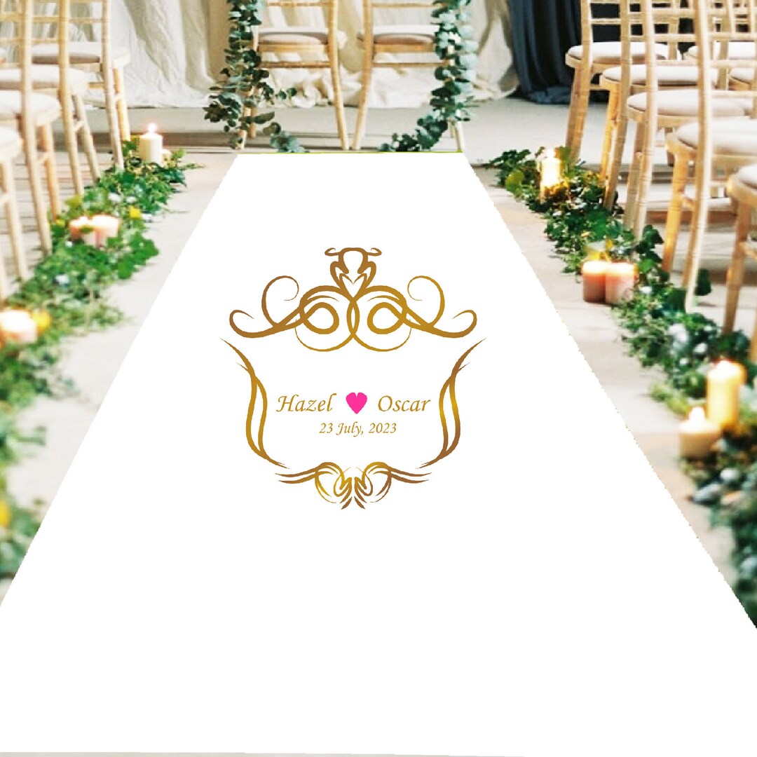 Wedding Ceremony, Wedding Aisle Runner, Monogram Aisle Runner, Custom ...