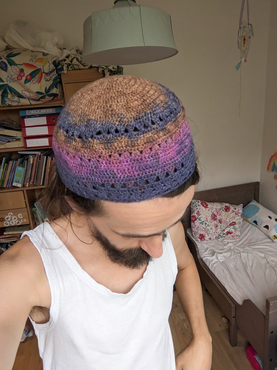 Very Large Crocheted Kippah Yarmulk - Etsy