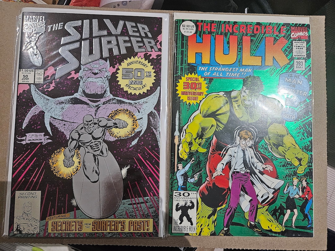 Incredible Hulk Silver Surfer Set of 2 Foil Covers Both NM - Etsy