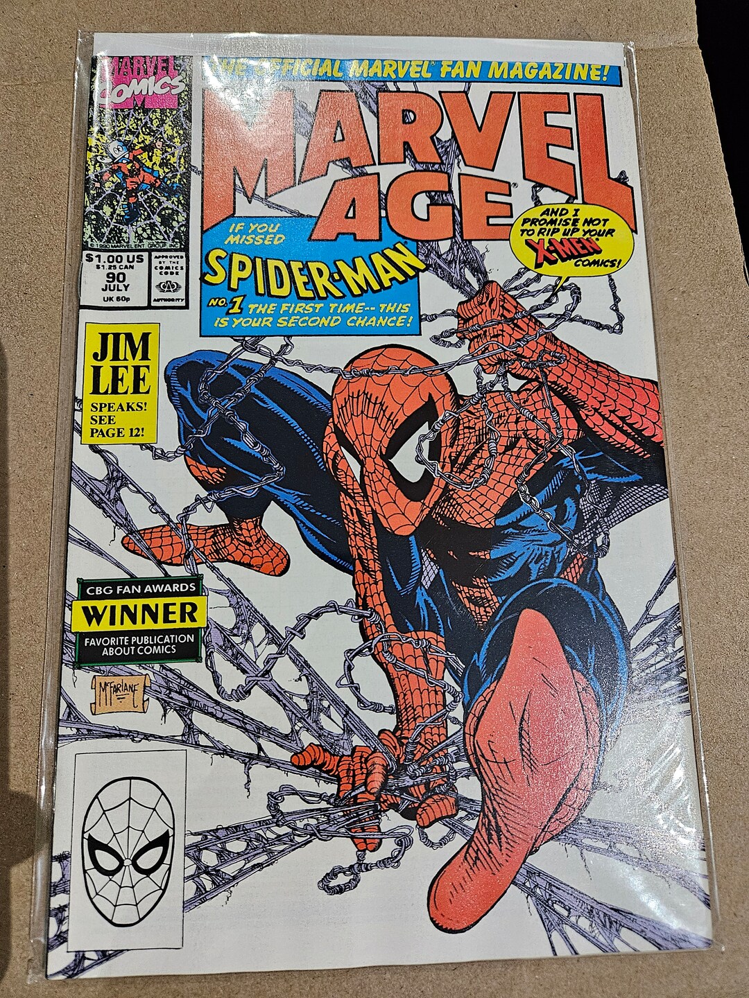 Marvel Age #90 Spider-man Todd Mcfarlane Cover NM - Etsy