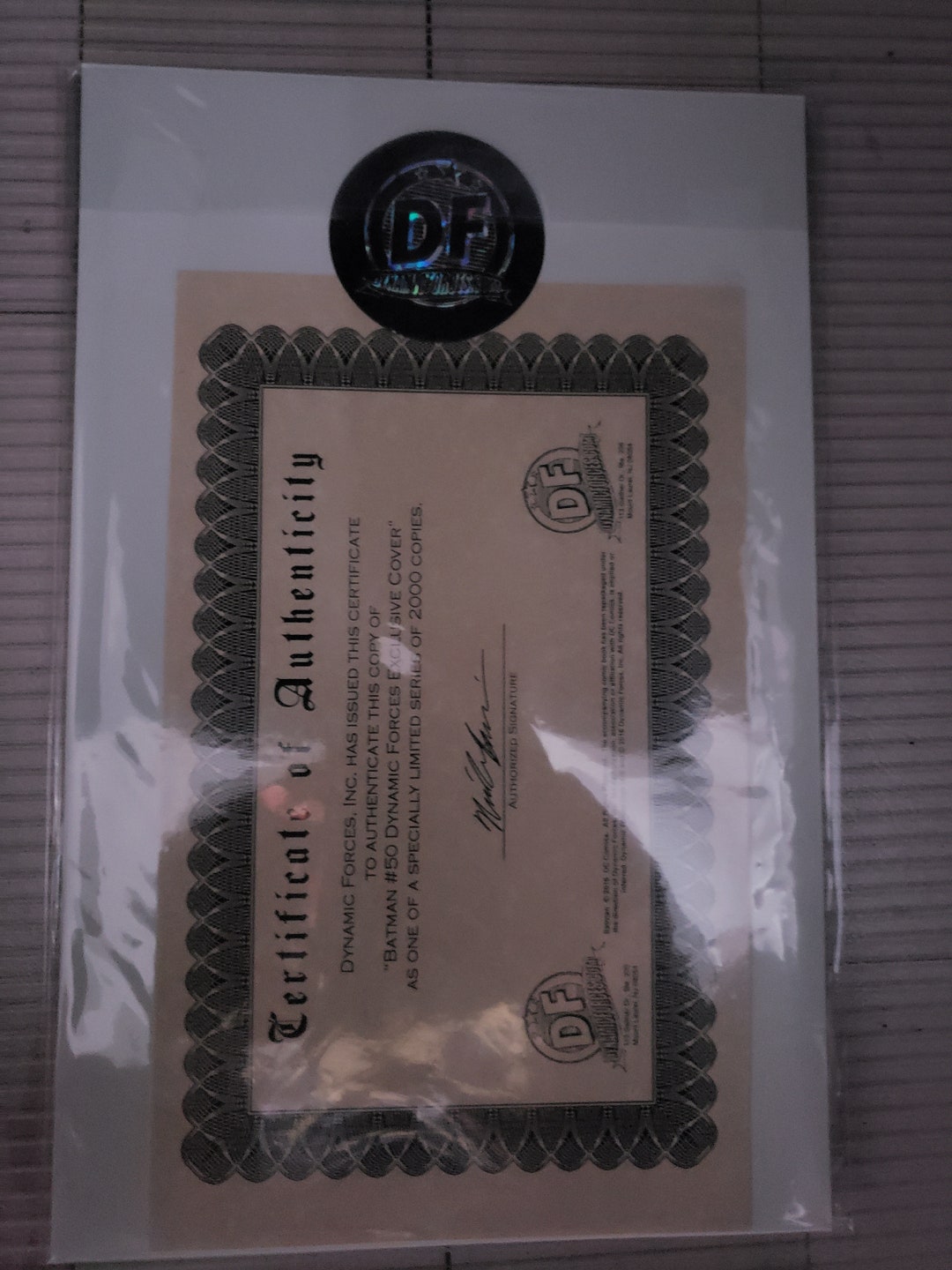 Batman 50 DF Exclusive Comic Certificate NM - Etsy