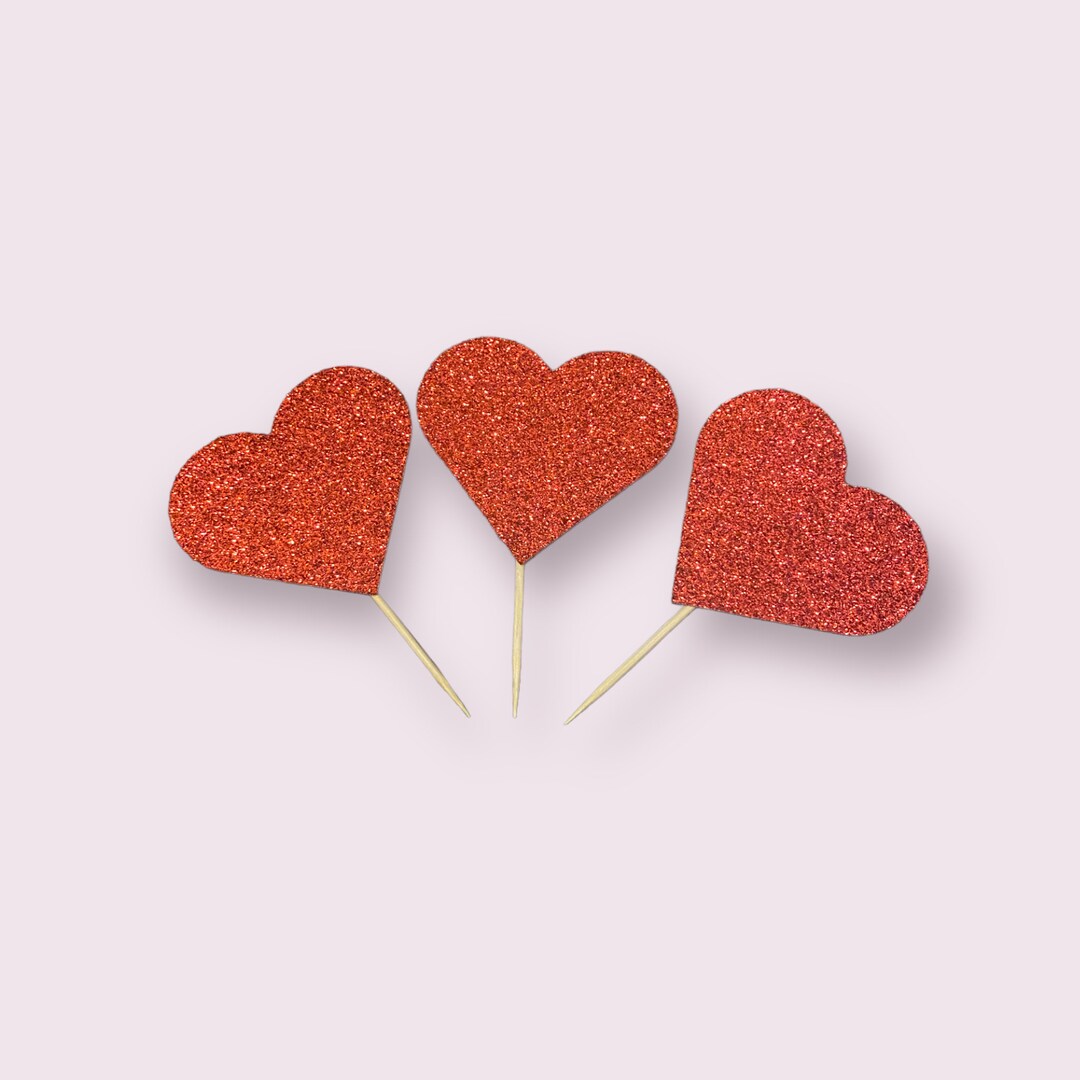 Heart Cupcake Toppers Etsy