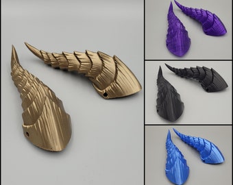Metallic Purple Tipped Black Resin Cast Dragon Horns Monster Horns ...