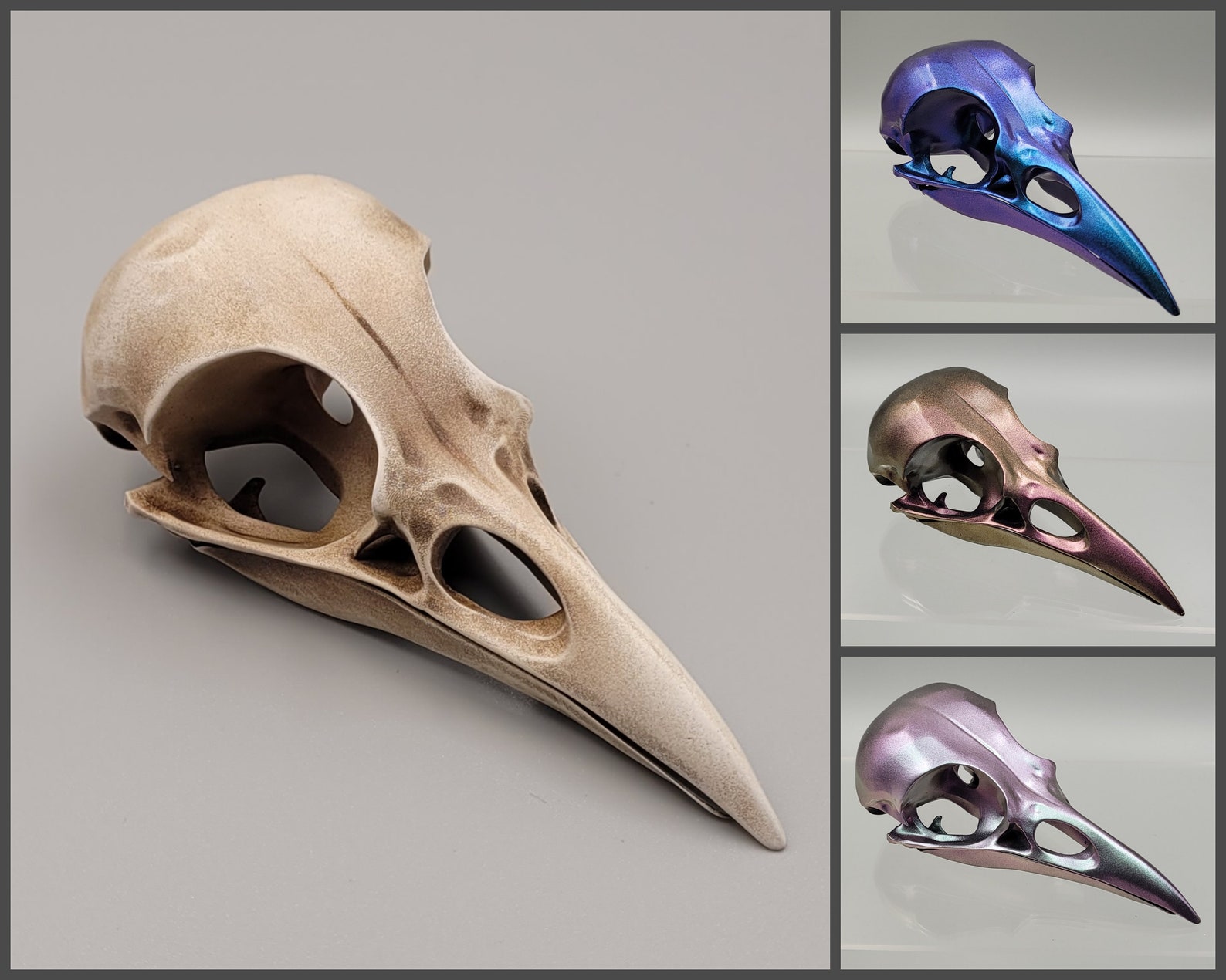 Raven/crow Printed Skull - Painted Cosplay Costume Accessory Decoration ...
