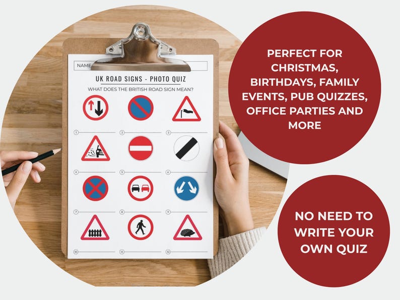 UK Road Signs Photo Quiz – Printable Trivia Game (instant Download) - Etsy