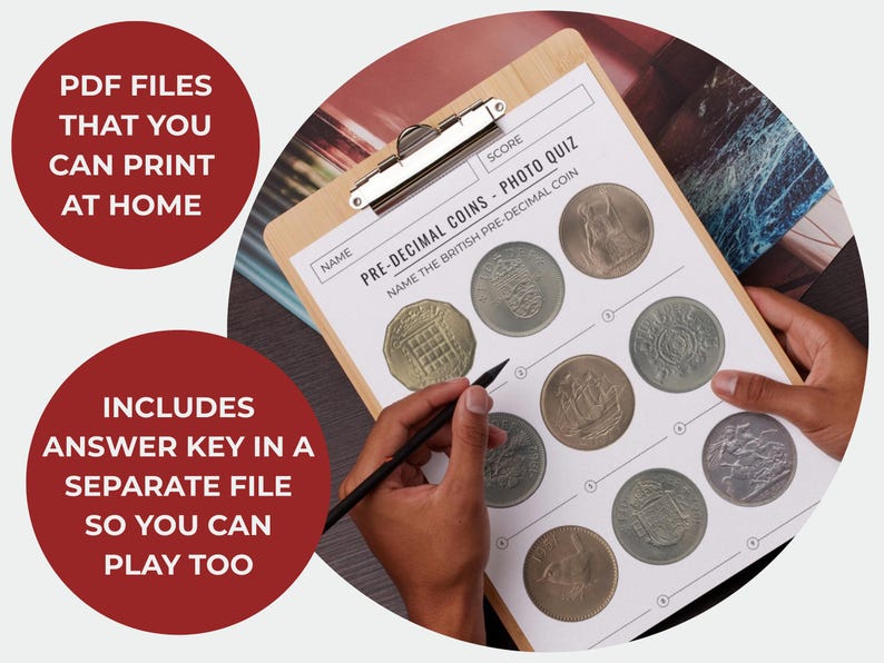 Pre-decimal Coins Photo Quiz – Printable Trivia Game (instant Download ...