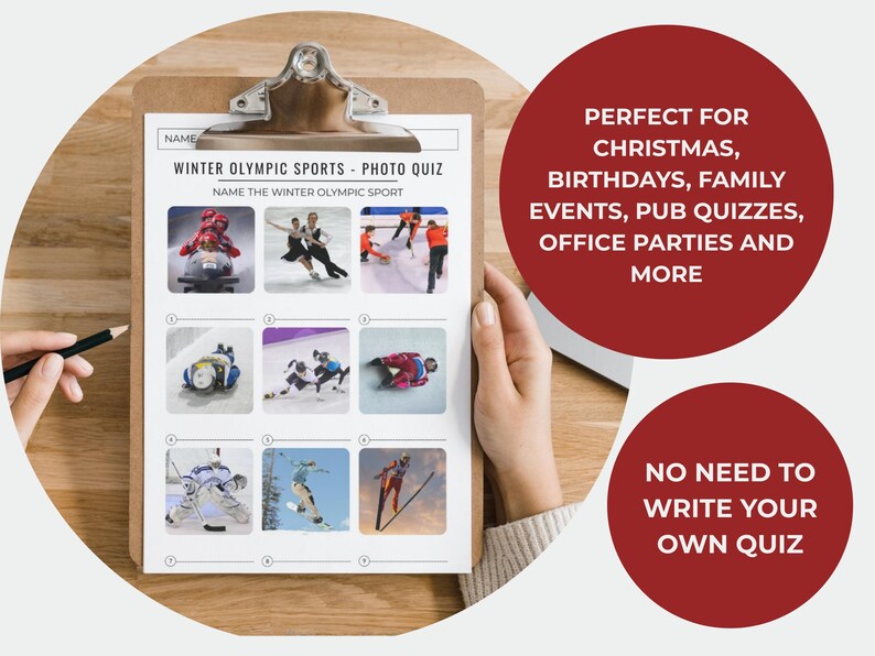 Winter Olympic Sports Photo Quiz – Printable Trivia Game (instant ...