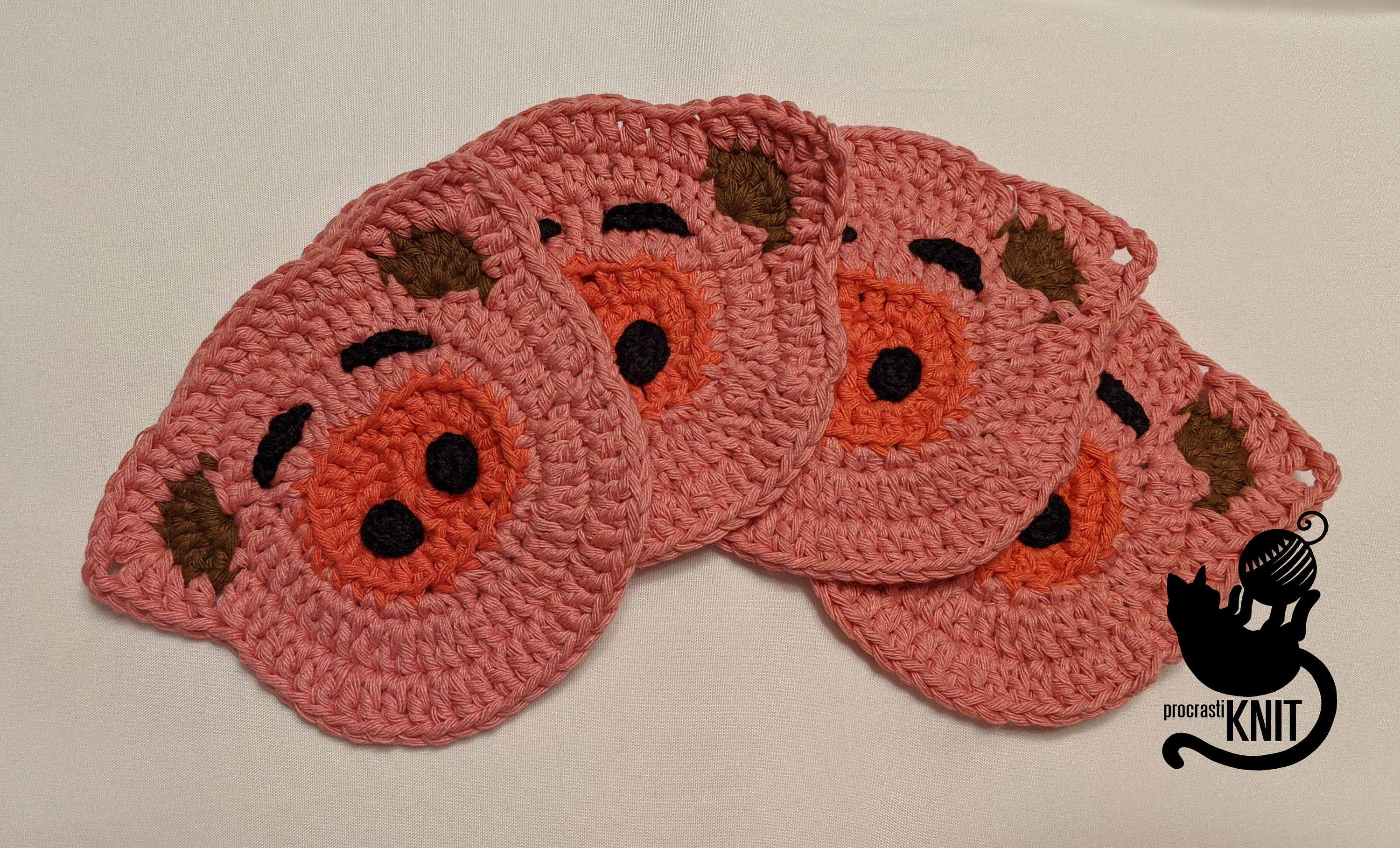 Piggy Coasters (4) Set - 100% Organic Cotton - Etsy
