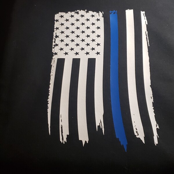 Thin Red Blue Gold Line Flag - Etsy
