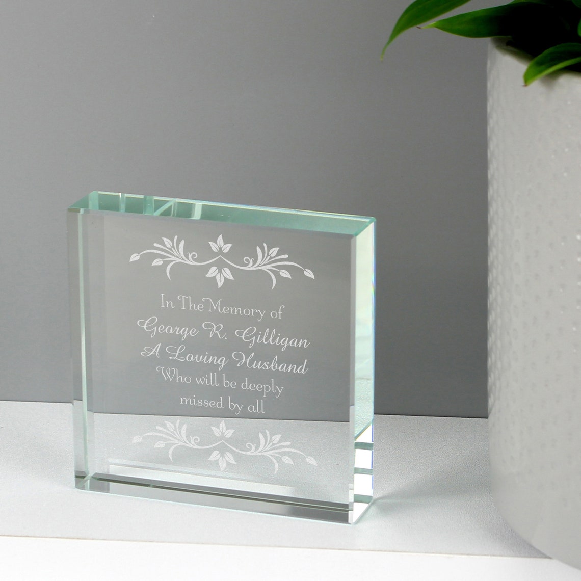 Glass Memorial Keepsake or Ornament Personalised Paperweight - Etsy UK