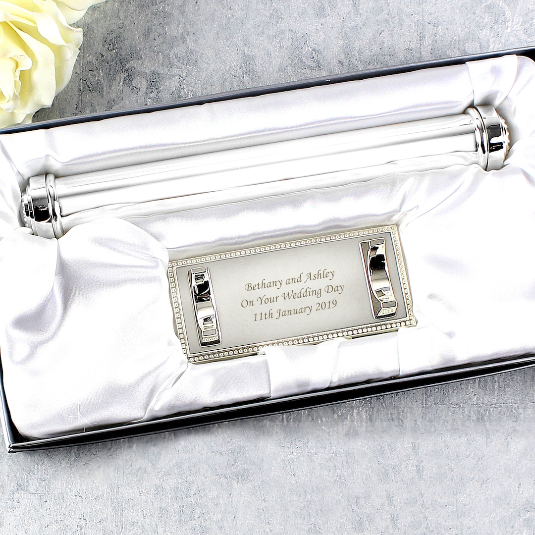 Silver Plated Wedding Certificate Holder Personalised Gift Keepsake - Etsy