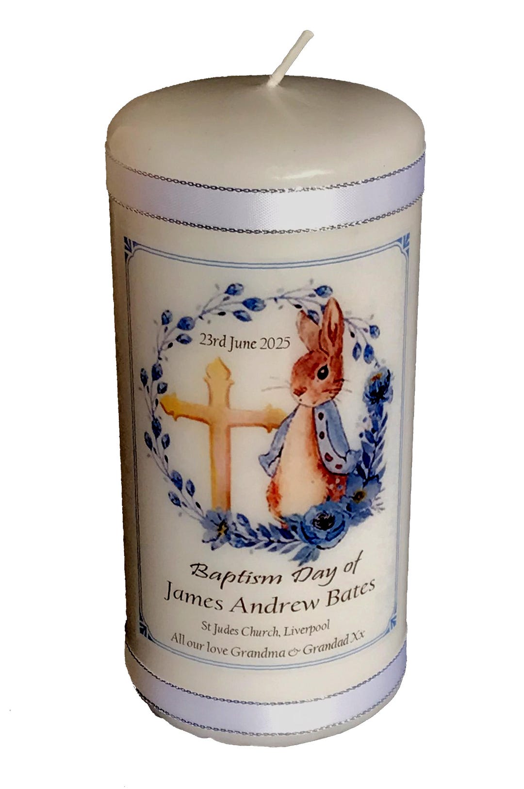 Baptism Candle for a Baby Boy Personalised Gift by Cellini Candles - Etsy