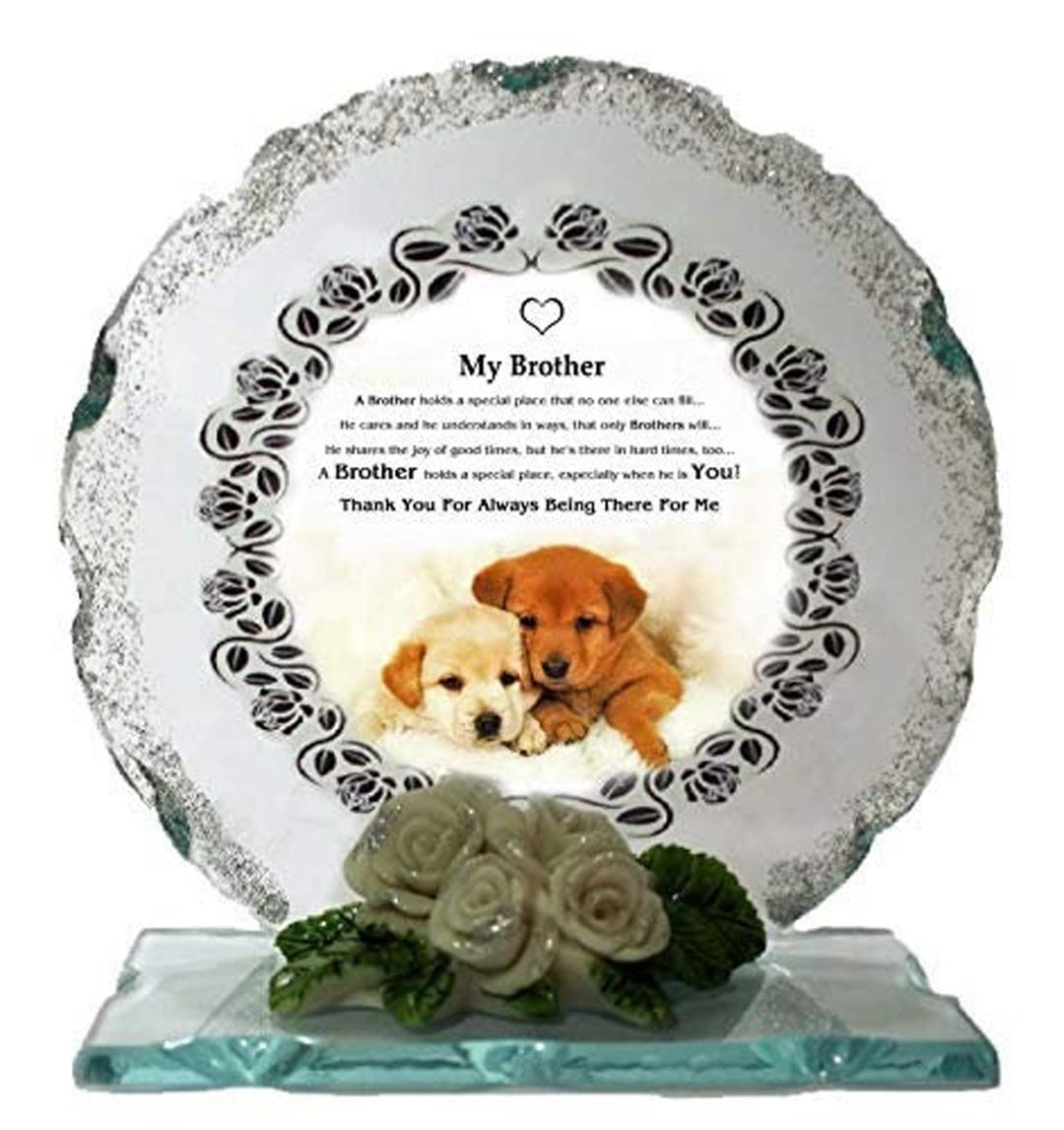 Brother Gift Poem Plaque Beautiful Cut Glass Round Plaque - Etsy