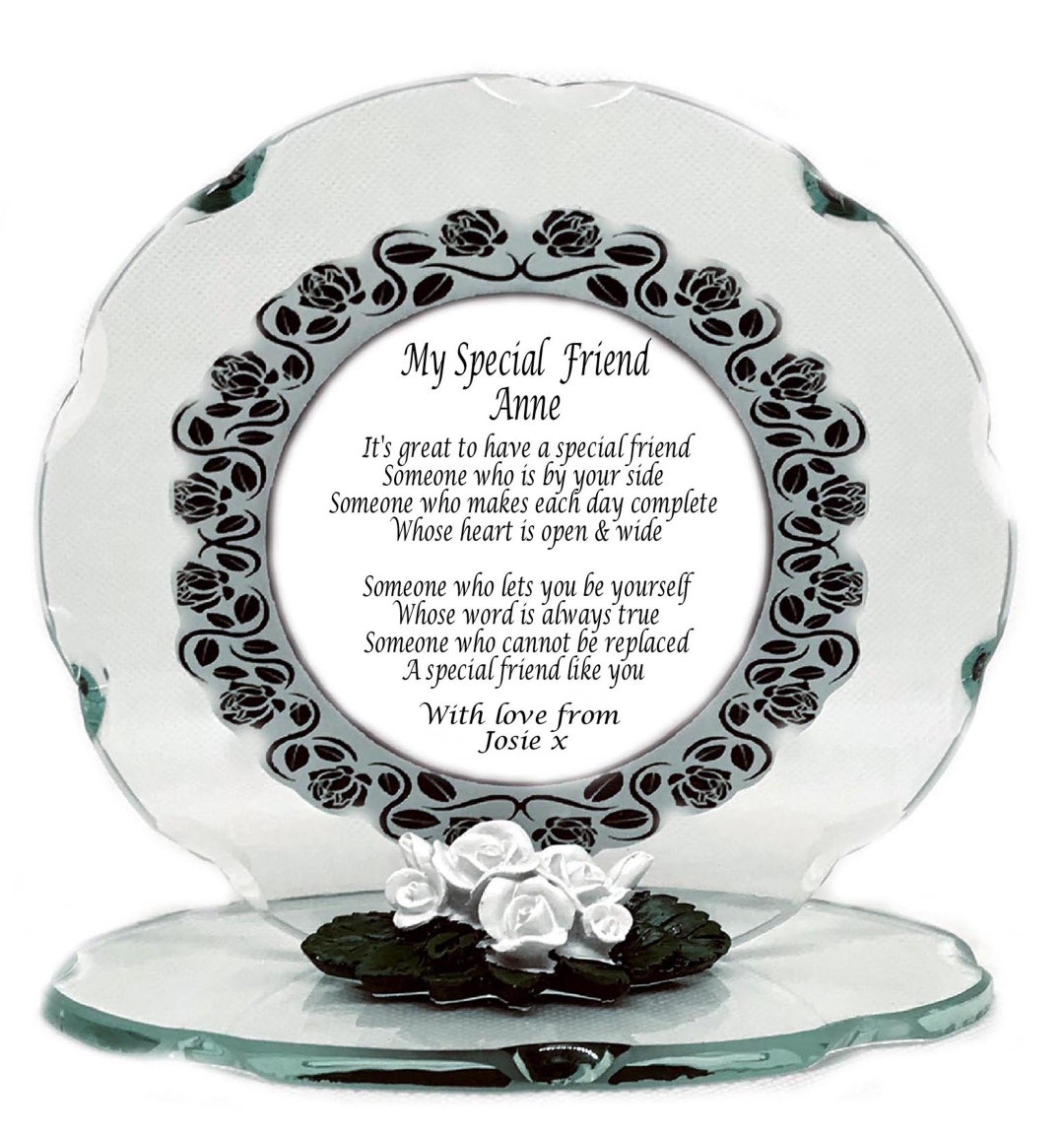 My Special Friend Poem Cut Glass Plaque Unique Keepsake for Best Friend ...