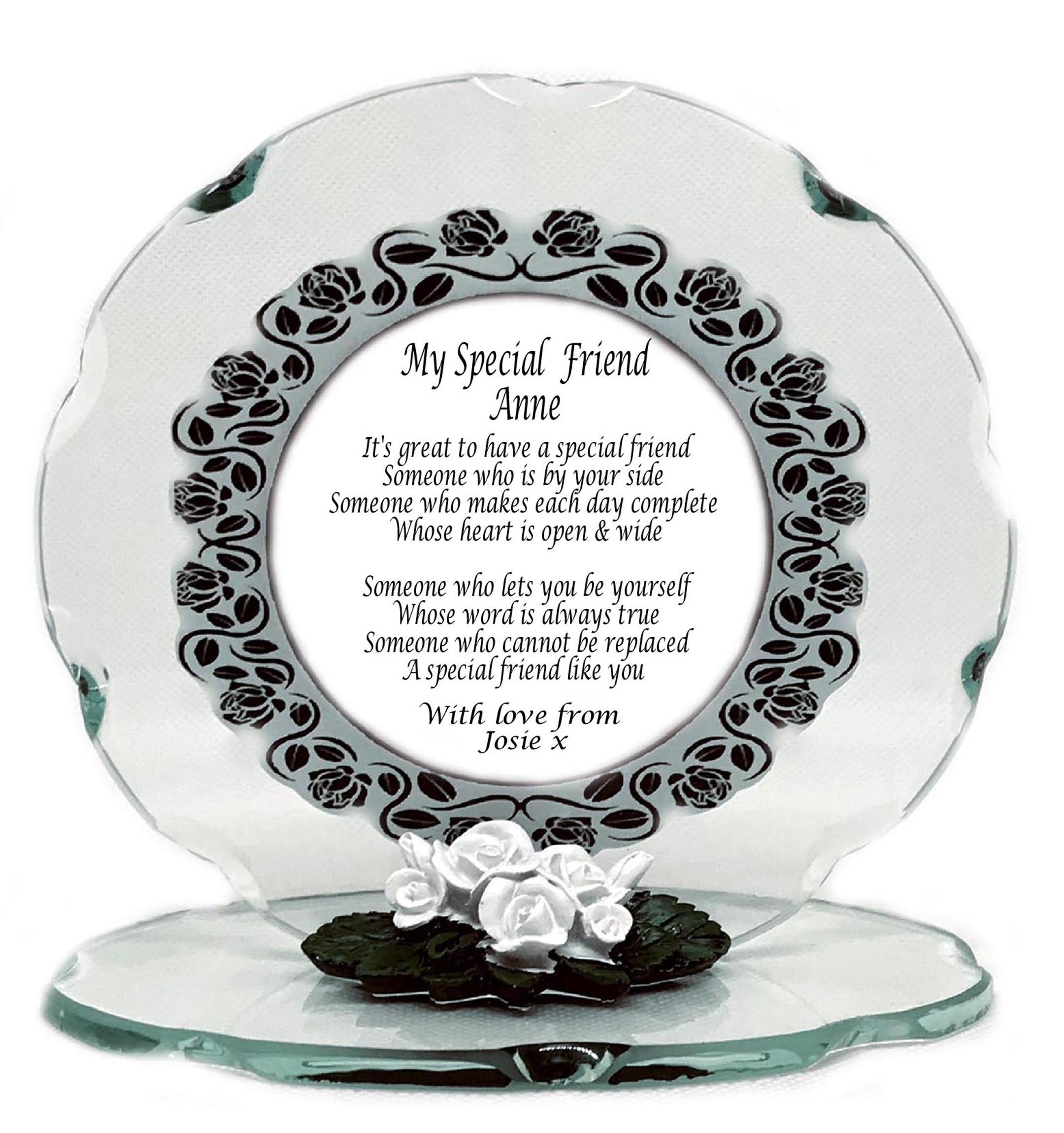 My Special Friend Poem Cut Glass Plaque Unique Keepsake for Best Friend ...