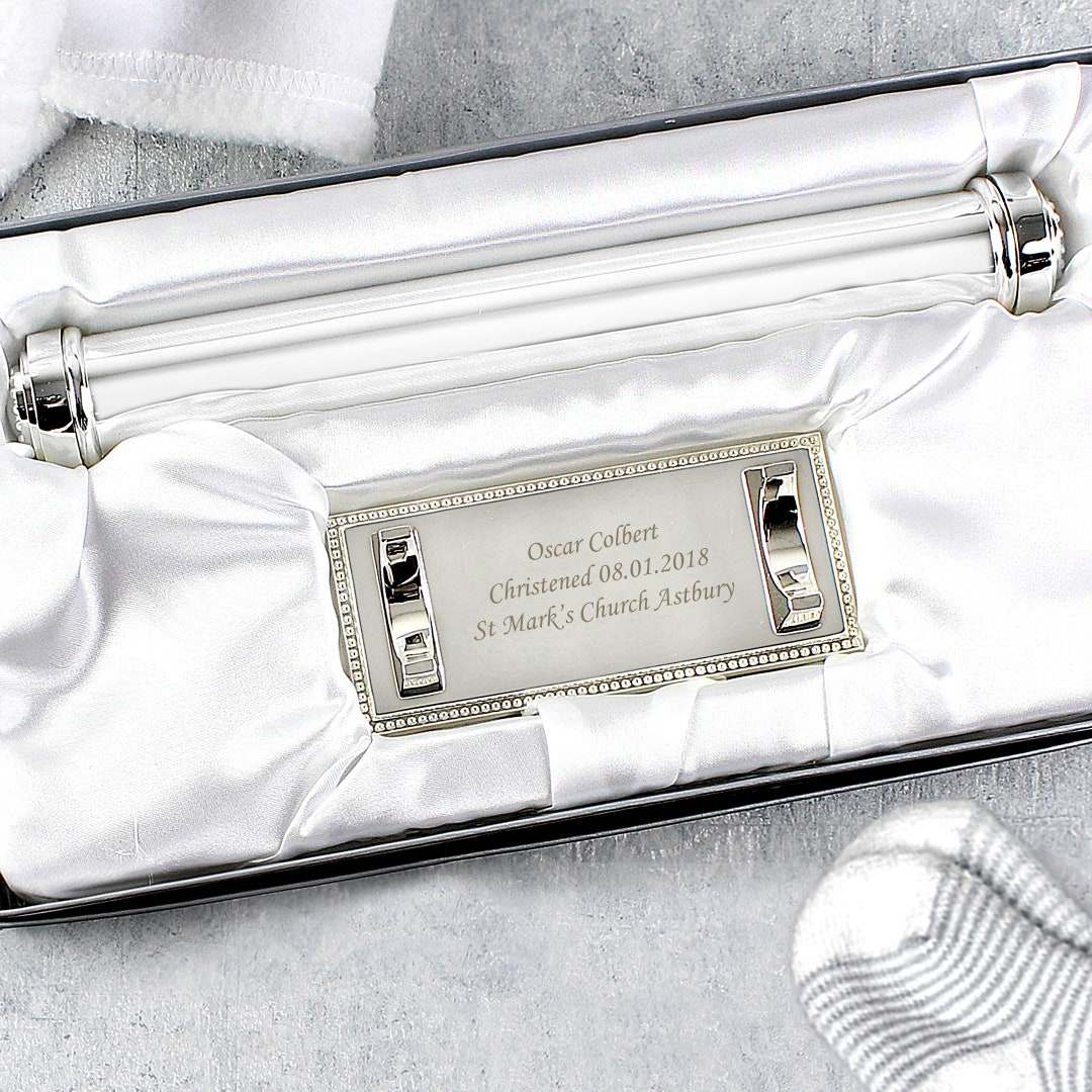 Silver Plated Christening, Baptism, New Born Certificate Holder ...