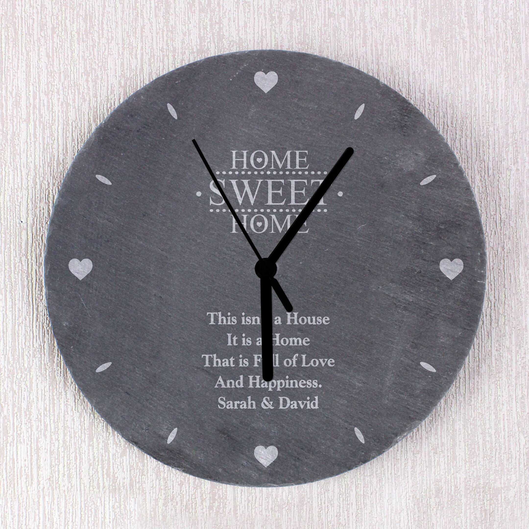 Hand Cut Slate Wall Clock New Home Personalised Gift - Etsy UK