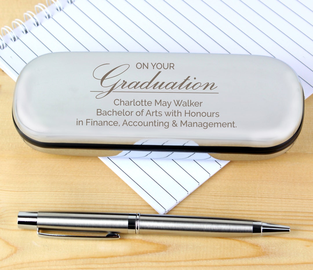 Graduation Personalised Gift Silver Pen Set in Gift Box - Etsy