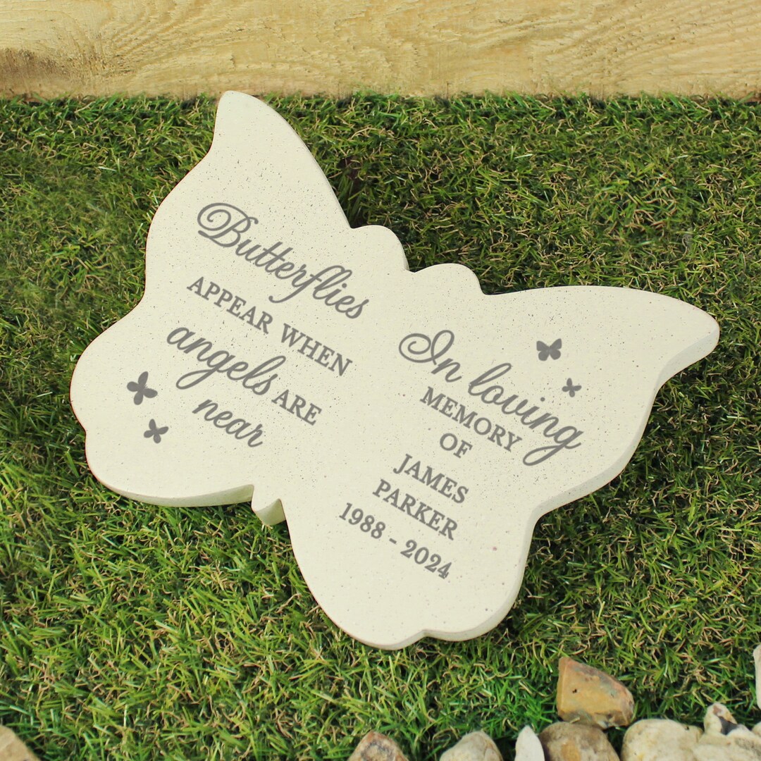 Butterfly Memorial Keepsake or Grave Ornament Personalised With Name ...