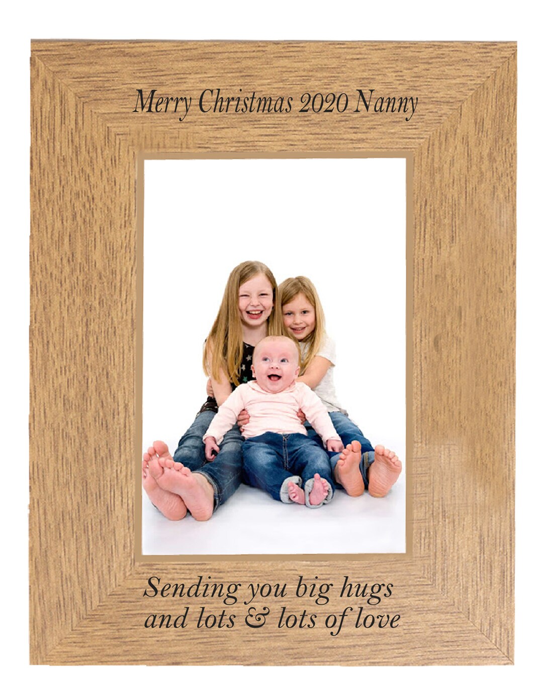 Personalized Nanny Christmas Photo Frame, Engraved Oak Finish (6x4 ...