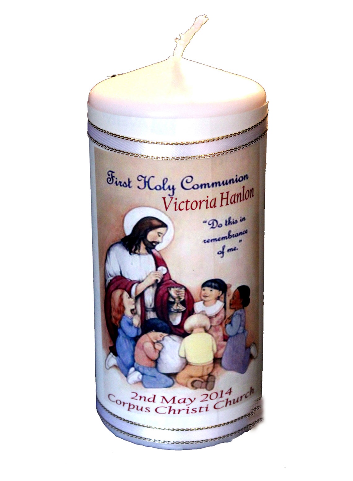 1st Holy Communion Candle Personalised Gift - Etsy
