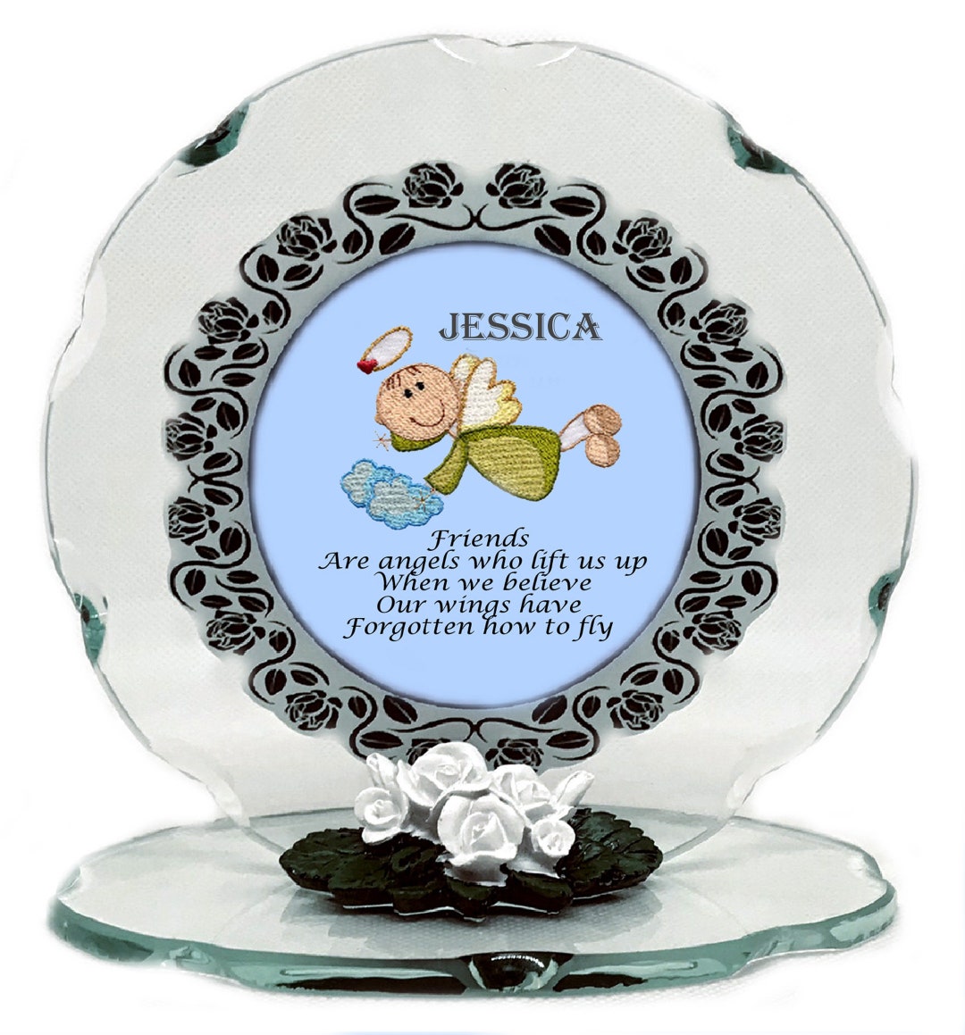 Special Friend Guardian Angel Personalised Gift Poem Cut Glass Plaque ...