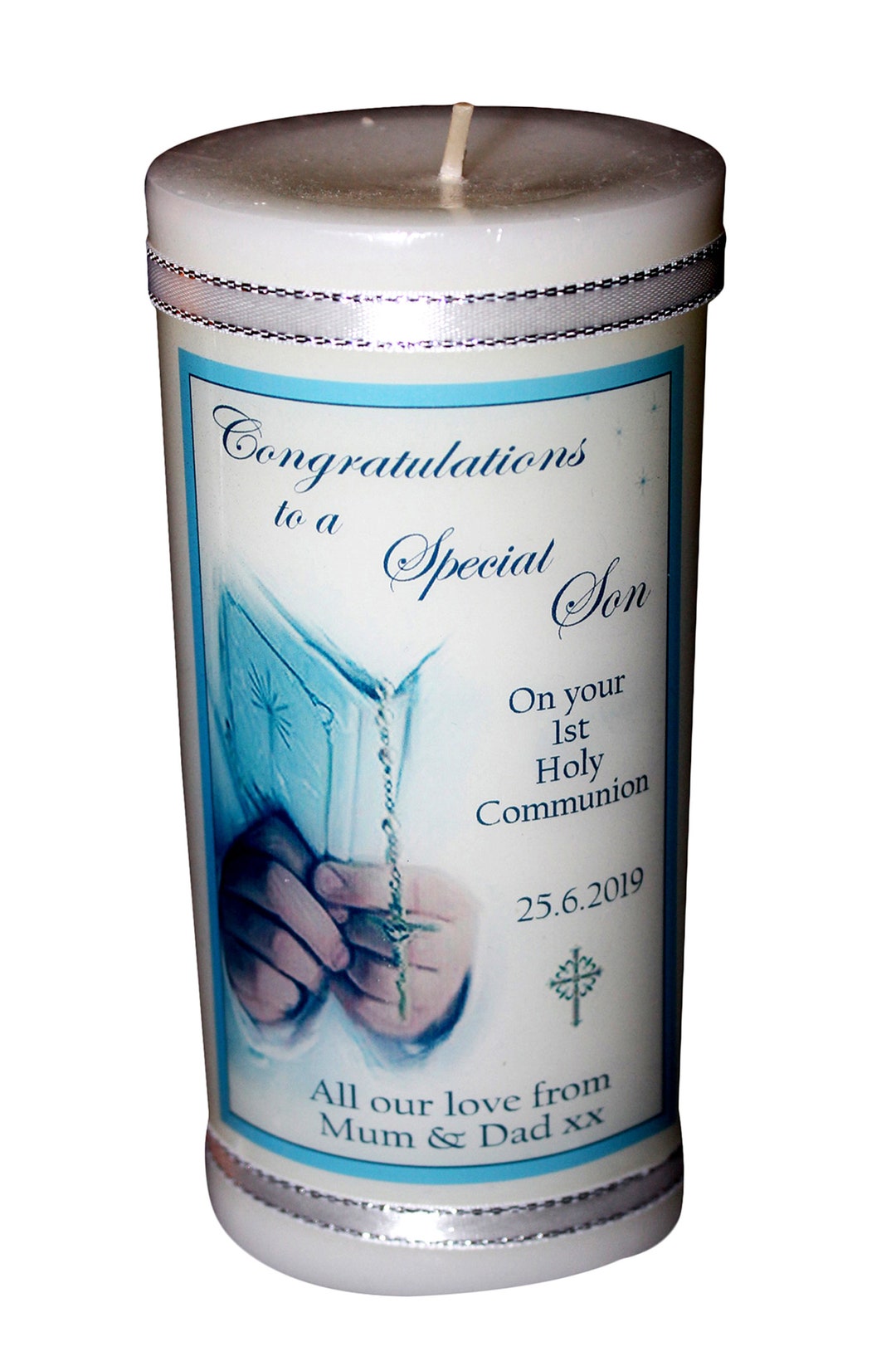 SON 1st Holy Communion Candle Personalised Gift - Etsy
