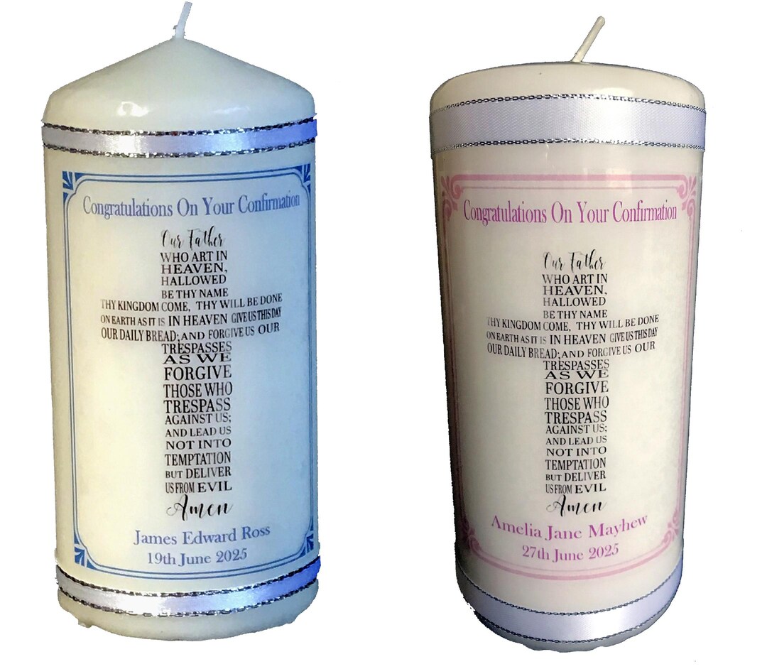 Confirmation Candle for Boy or Girl Personalised Gift With Lord's ...