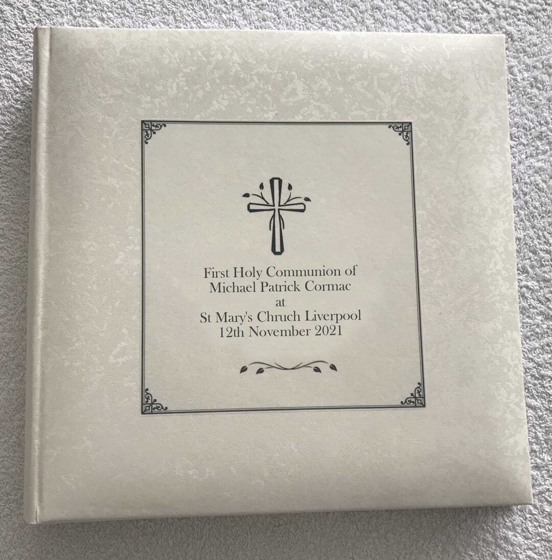 1st Holy Communion Photo Album Personalised Gift Cross Design - Etsy